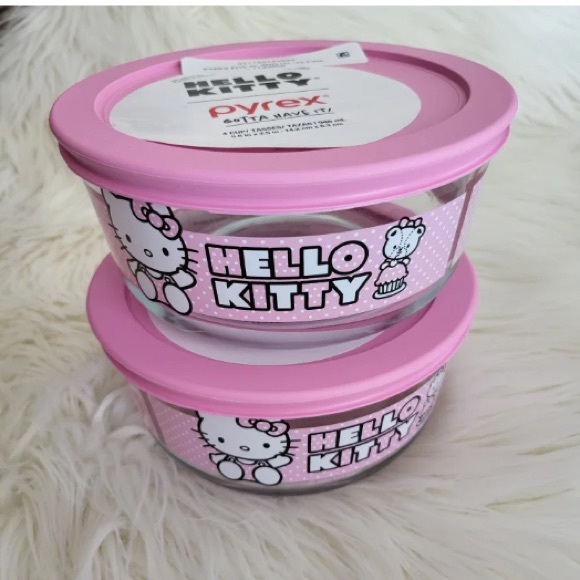 Hello Kitty | Kitchen | Pyrex Hello Kitty 4cup Round Glass Storage ...